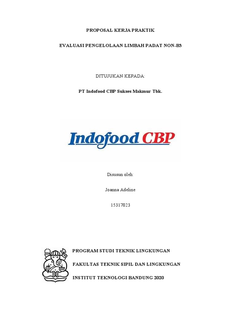 Proposal Kerja Praktik Itb | PDF