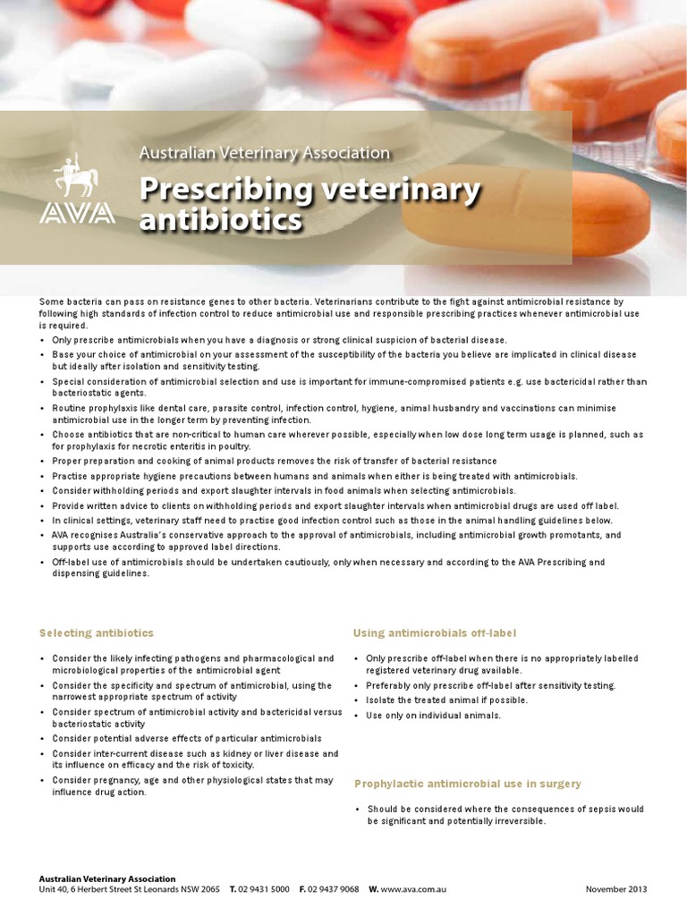 Prescribing Veterinary Antibiotics | PDF | Antimicrobial Resistance ...