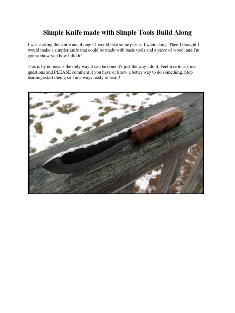 Simple Knife With Simple Tools | PDF | Knife | Equipment