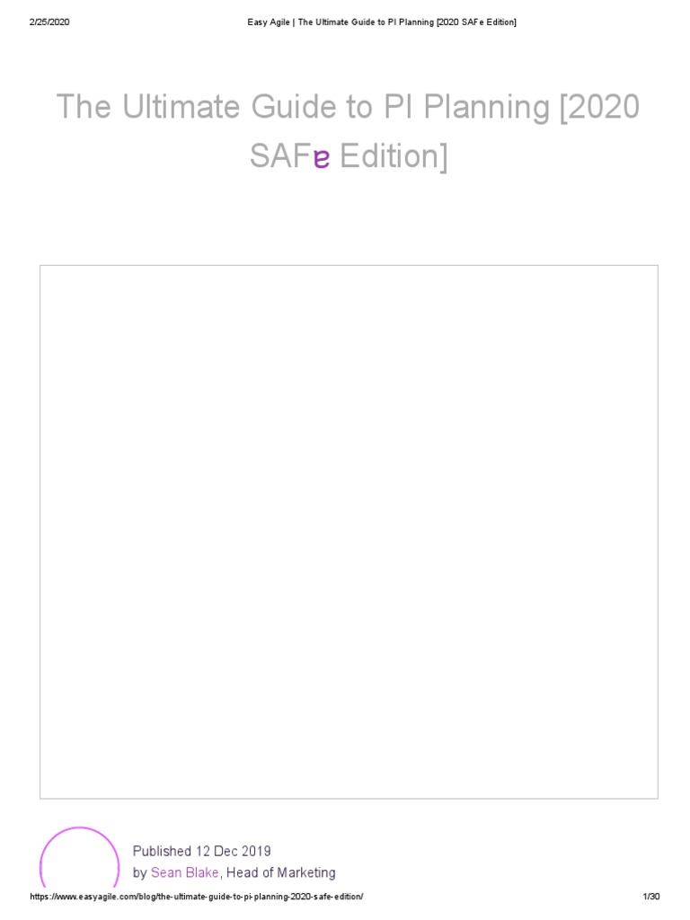 Easy Agile - The Ultimate Guide To PI Planning (2020 SAFe Edition ...