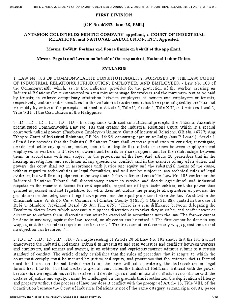 Antamok Goldfields Mining Vs CIR | PDF | Equity (Law) | Due Process Clause Antamok Goldfields Mining Vs CIR | PDF | Equity (Law) | Due Process Clause