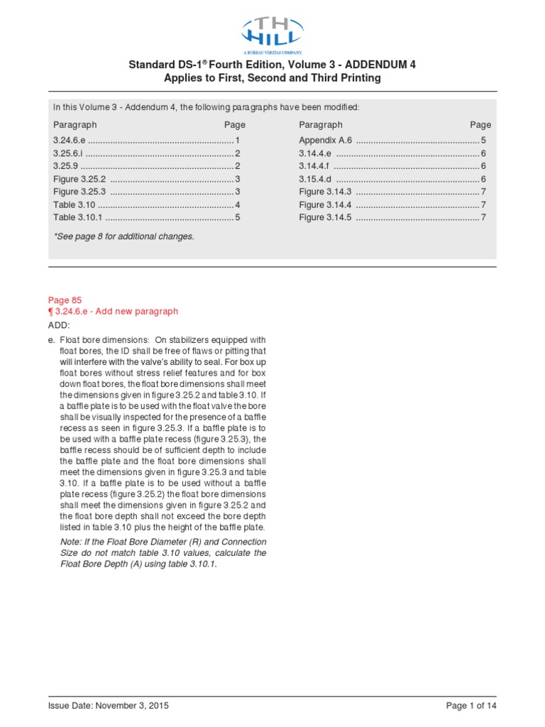Standard DS-1 Fourth Edition, Volume 3 - ADDENDUM 4 Applies To First ...
