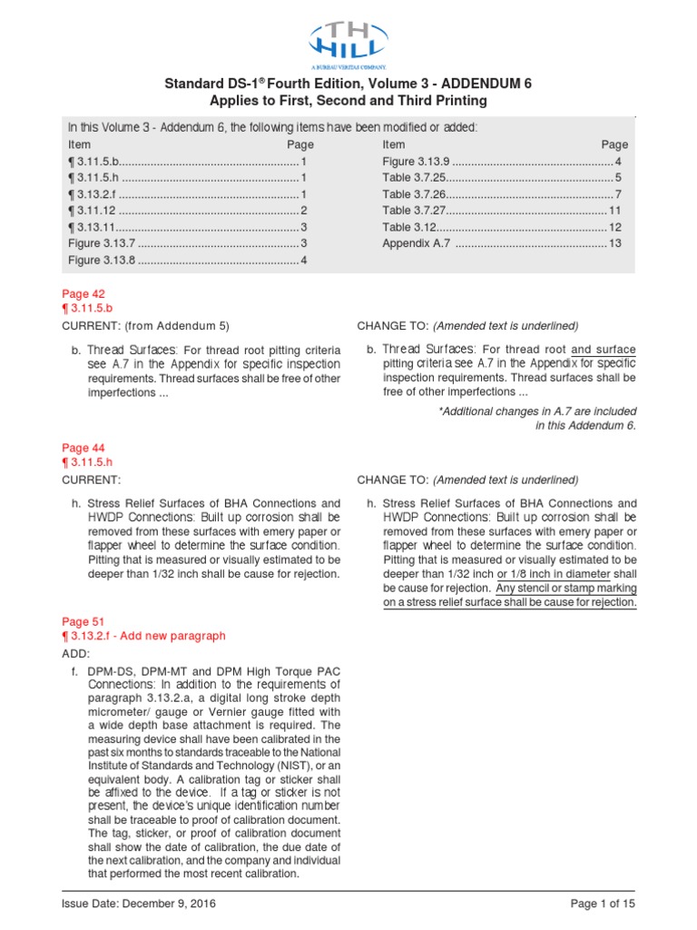 Standard DS-1 Fourth Edition, Volume 3 - ADDENDUM 6 Applies To First ...
