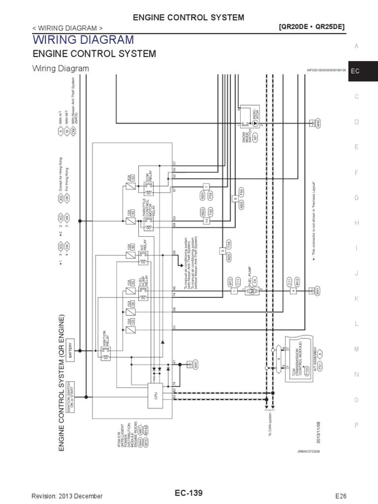 Nissan QR20DE QR25DE engine control wiring diagram | PDF