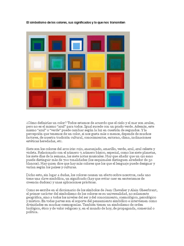 El Simbolismo de Los Colores | PDF | Arco iris | Color
