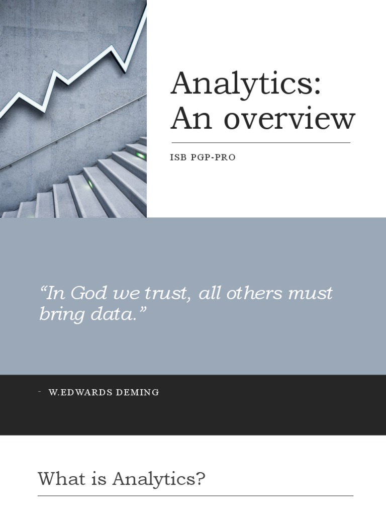 Analytics: An Overview: Isb Pgp-Pro | PDF | Analytics | Experiment