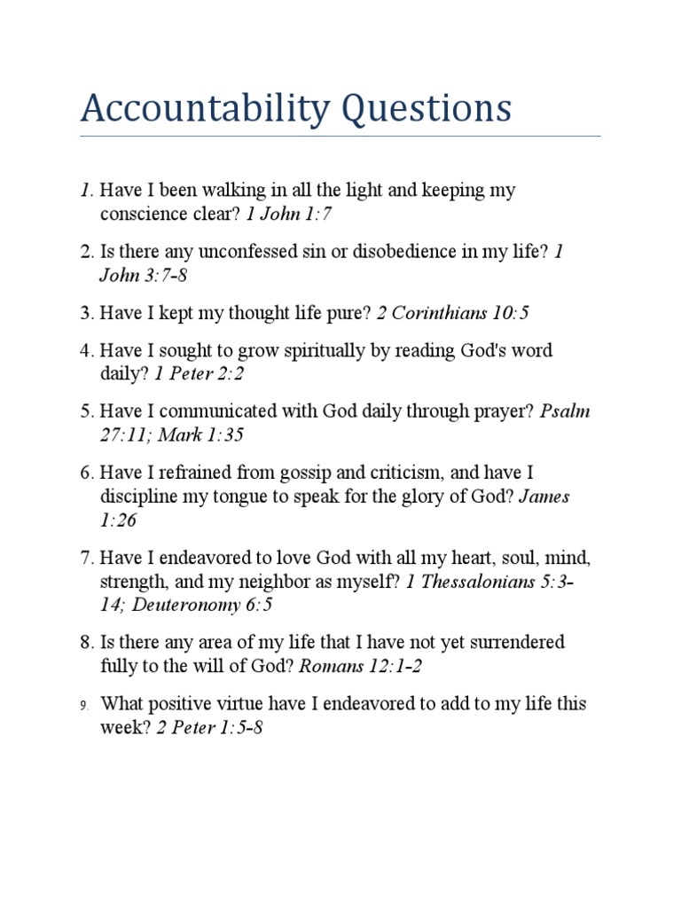 Accountability Questions | PDF Accountability Questions | PDF