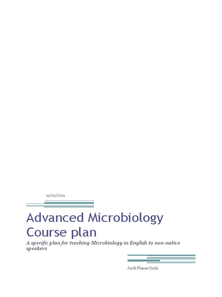 Advanced Microbiology Course Plan: A Specific Plan For Teaching ...