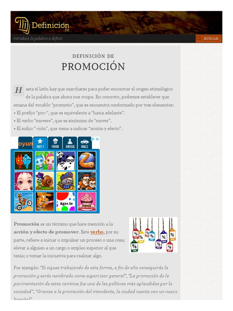 Definición de Promoción PDF | PDF