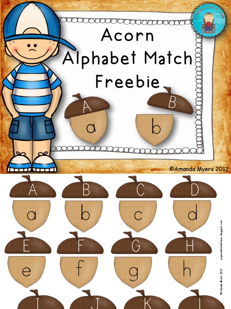 Acorn Alphabet Match Freebie | PDF | Civil Law (Common Law) | Mass Media