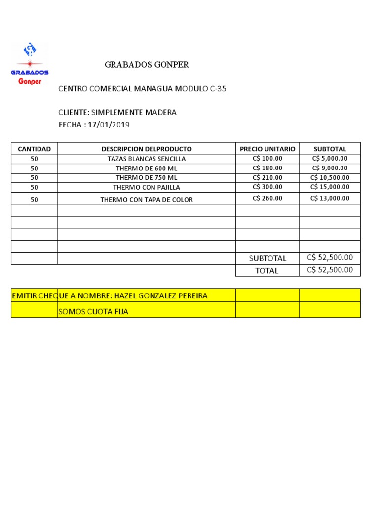 Cotizacion Simplemente Madera | PDF | Cocina, comidas y vino