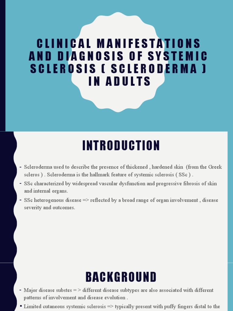 Clinical Manifestations and Diagnosis of Systemic Sclerosis ( | PDF ...