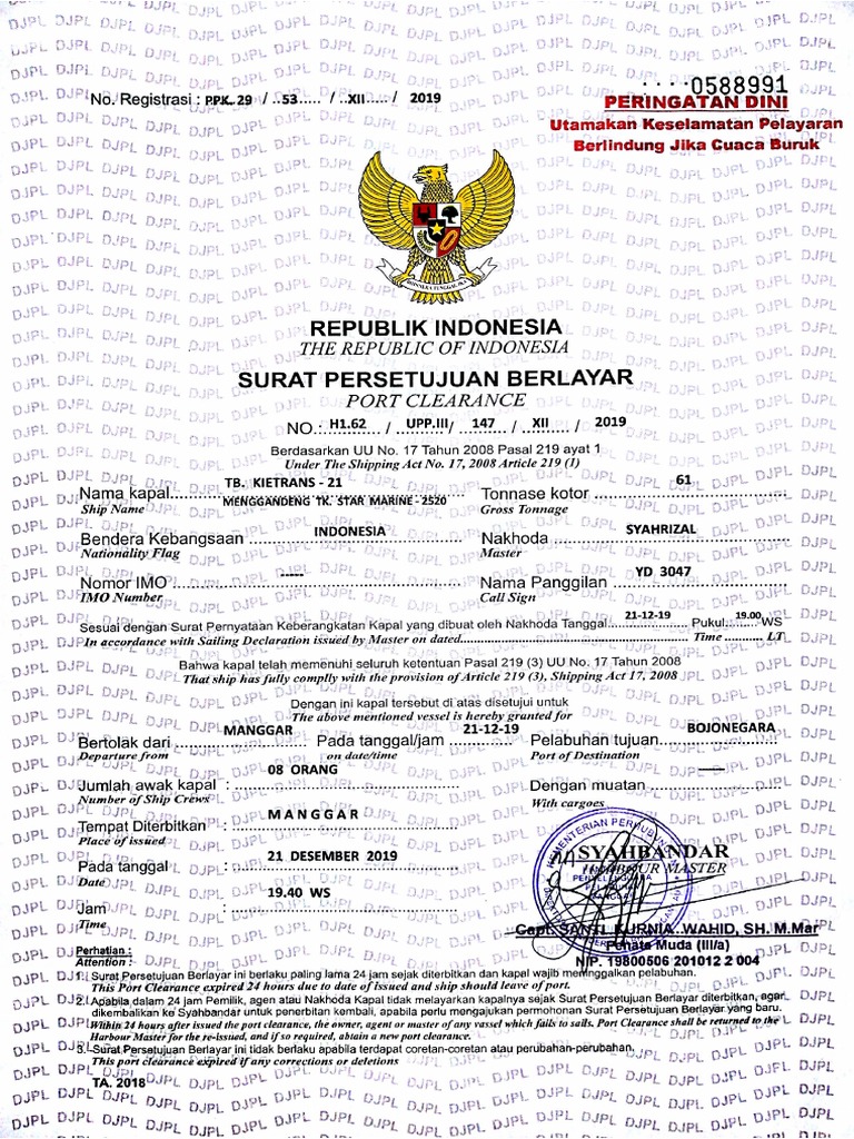 Port Clearance Kietrans 21 PDF | PDF