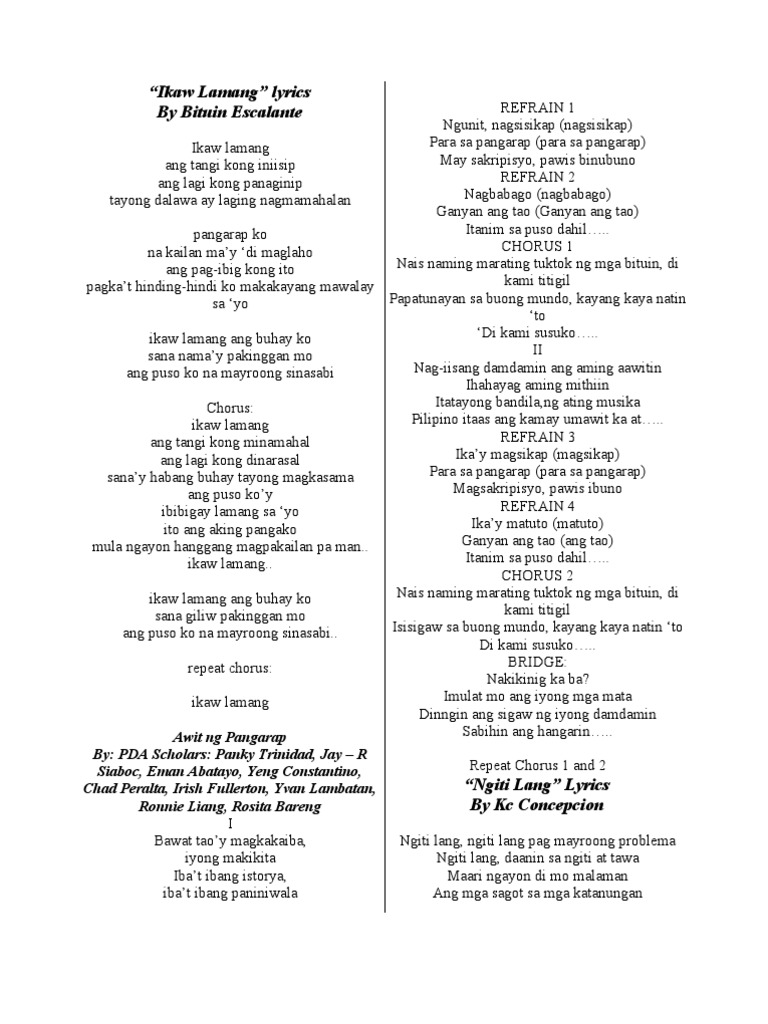 Song LYRICS | PDF