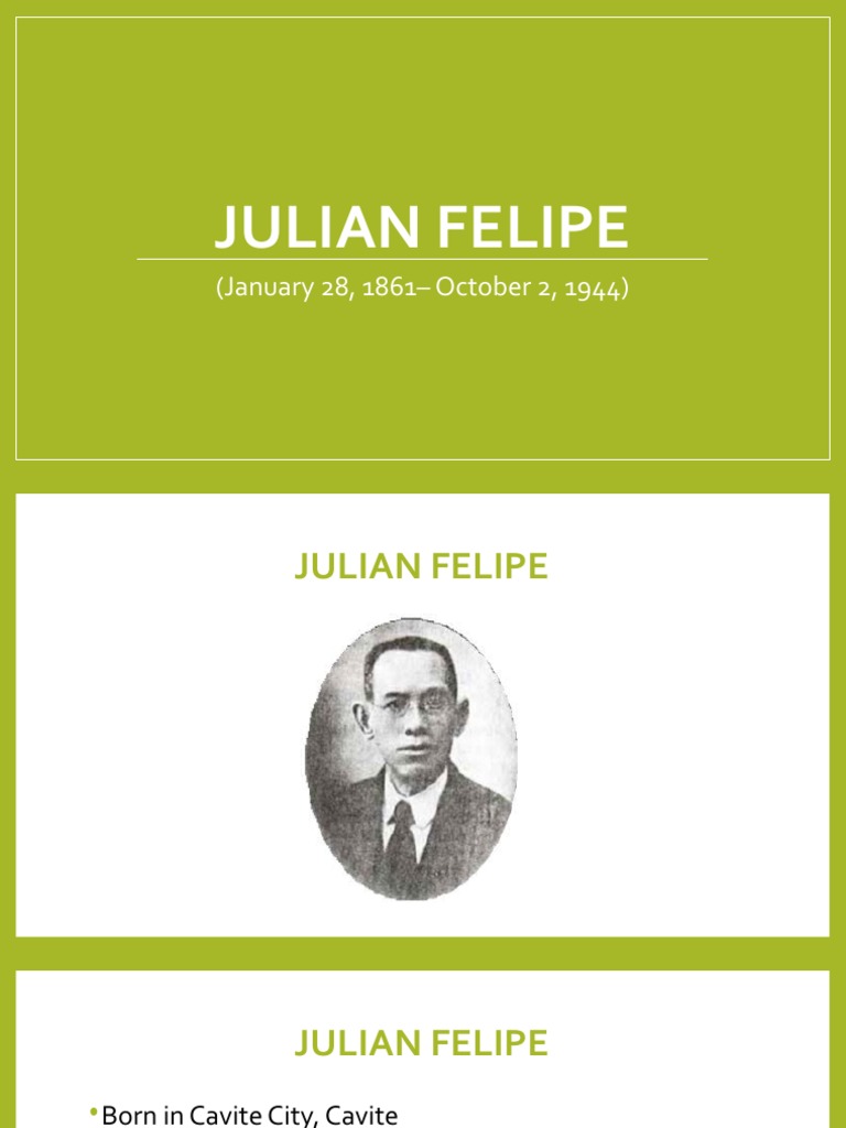 Julian Felipe: (January 28, 1861 - October 2, 1944) | Download Free PDF ...