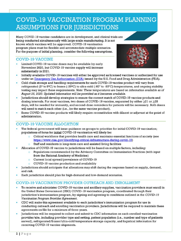 CDC COVID-19 Vaccine Planning Documents | PDF | Vaccines | Dose ...
