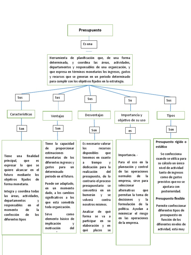 Mapa Conceptual Presupuesto | PDF | Presupuesto | Planificación