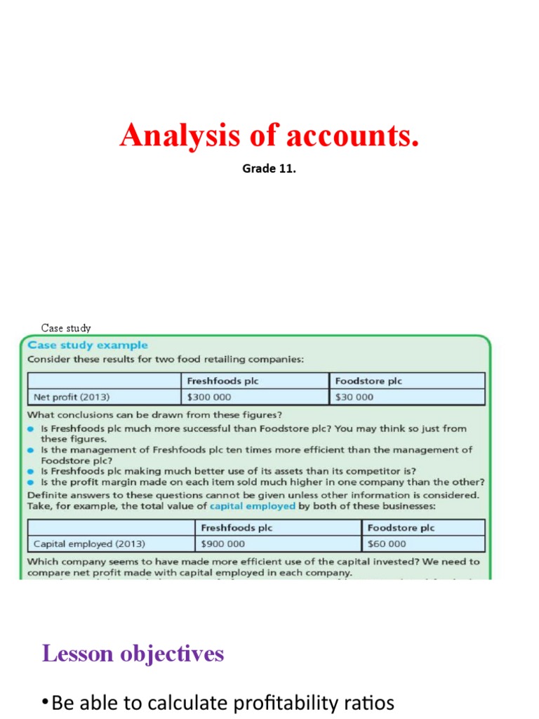 Analysis of Accounts.: Grade 11 | PDF | Net Income | Gross Margin