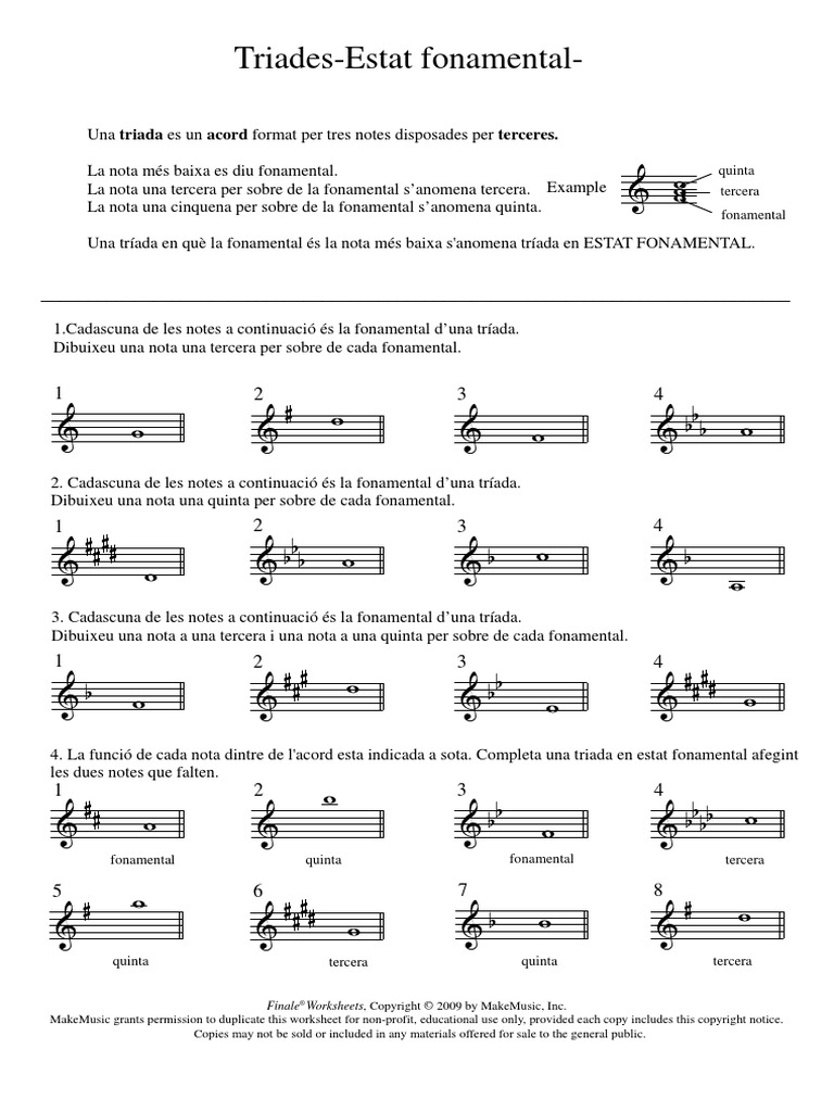 Fitxa Acords en Estat Fonamental | PDF