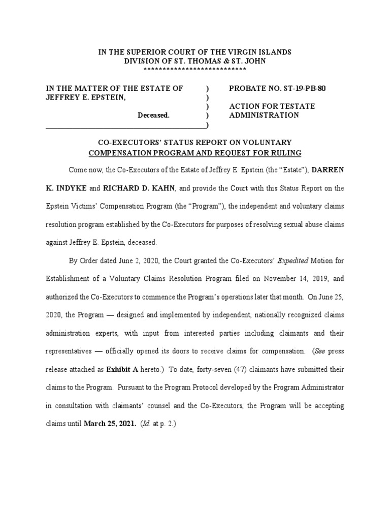 Report of The Co-Executors | PDF | Probate | Lawsuit