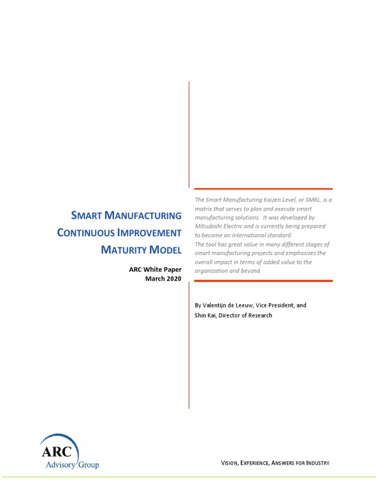 Smart Manufacturing Continuous Improvement Maturity Model | PDF ...