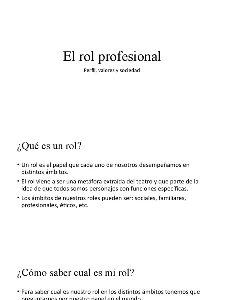 Rol y Perfil Profesional | PDF | Moralidad | Teorías filosóficas