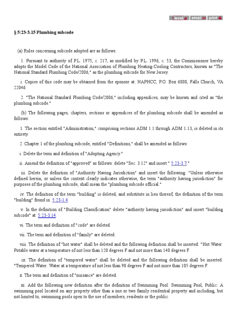 Nj Plumbing Pdf Pdf Plumbing Hydraulic Engineering
