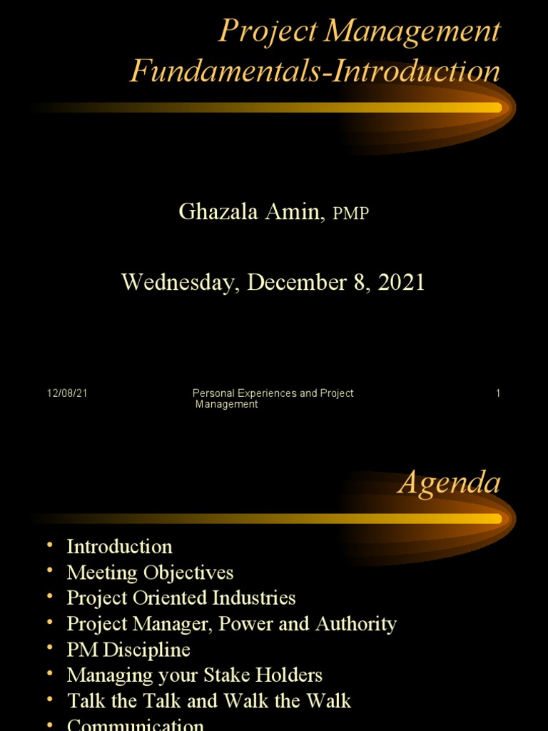 P#1-PM Fundamentals - Introduction | PDF | Project Management | Cognition