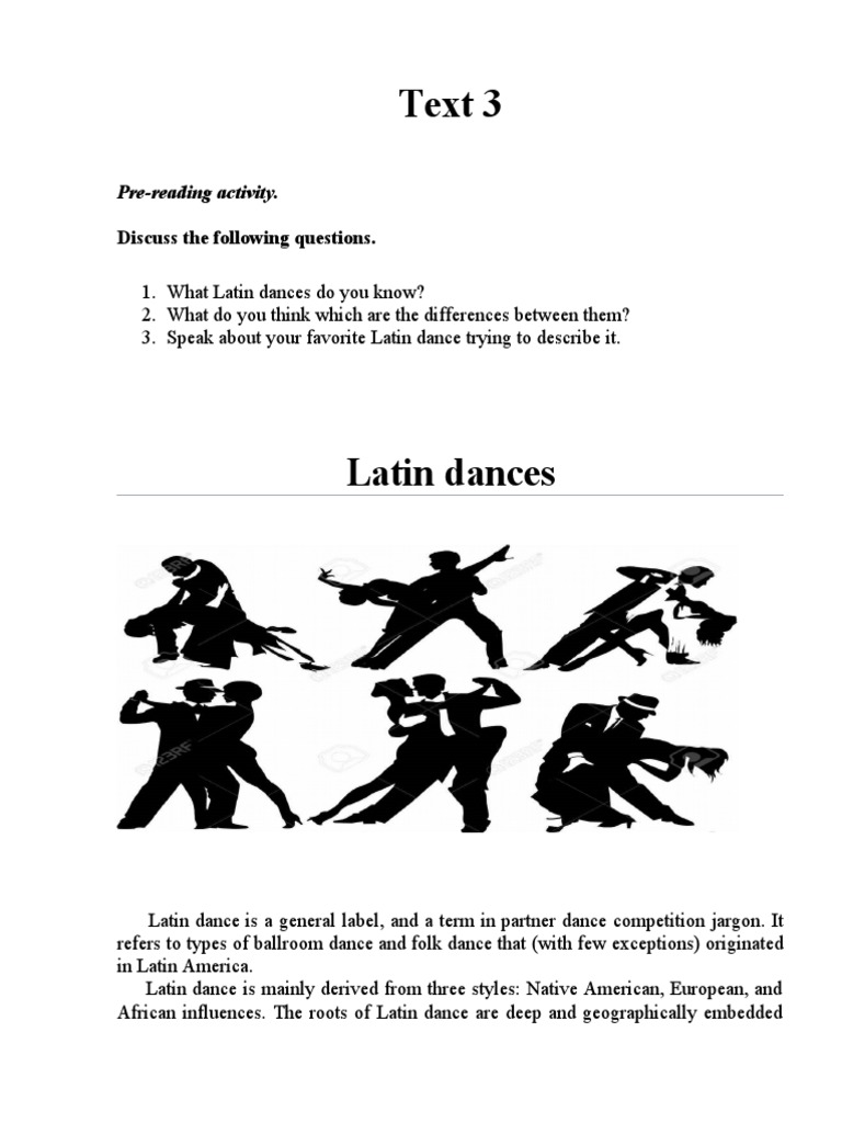 Text 3 Latin Dances | PDF | Dances | Partner Dance