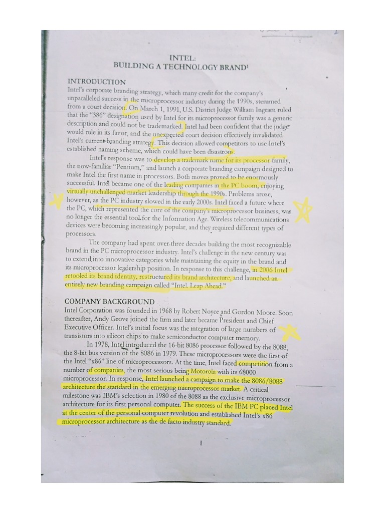 Intel - Building A Technology Brand | PDF