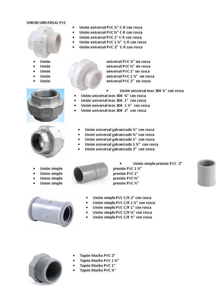 Union Universal PVC | PDF | Tap (Válvula) | Ingeniería hidráulica