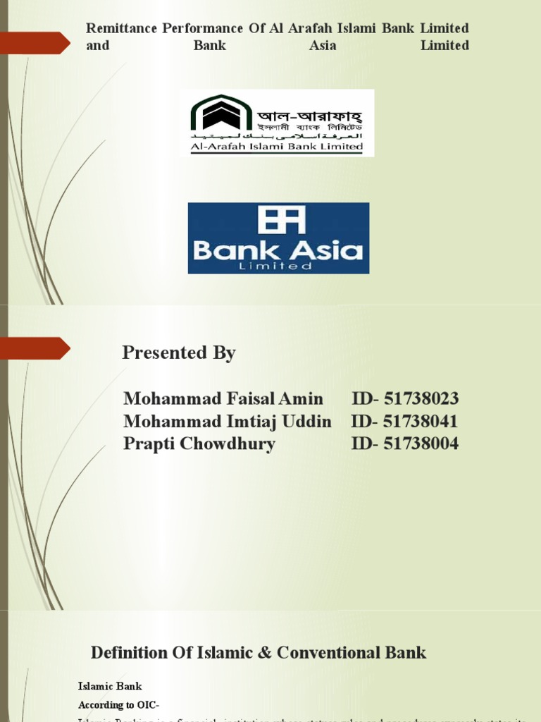 Remittance Performance of Al Arafah Islami Bank Limited and Bank Asia ...