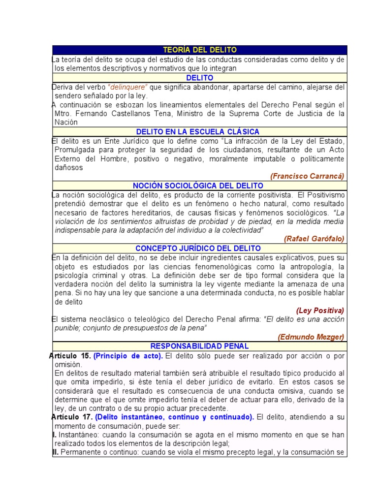 Teoría Del Delito Pdf Derecho Penal Esfera Pública