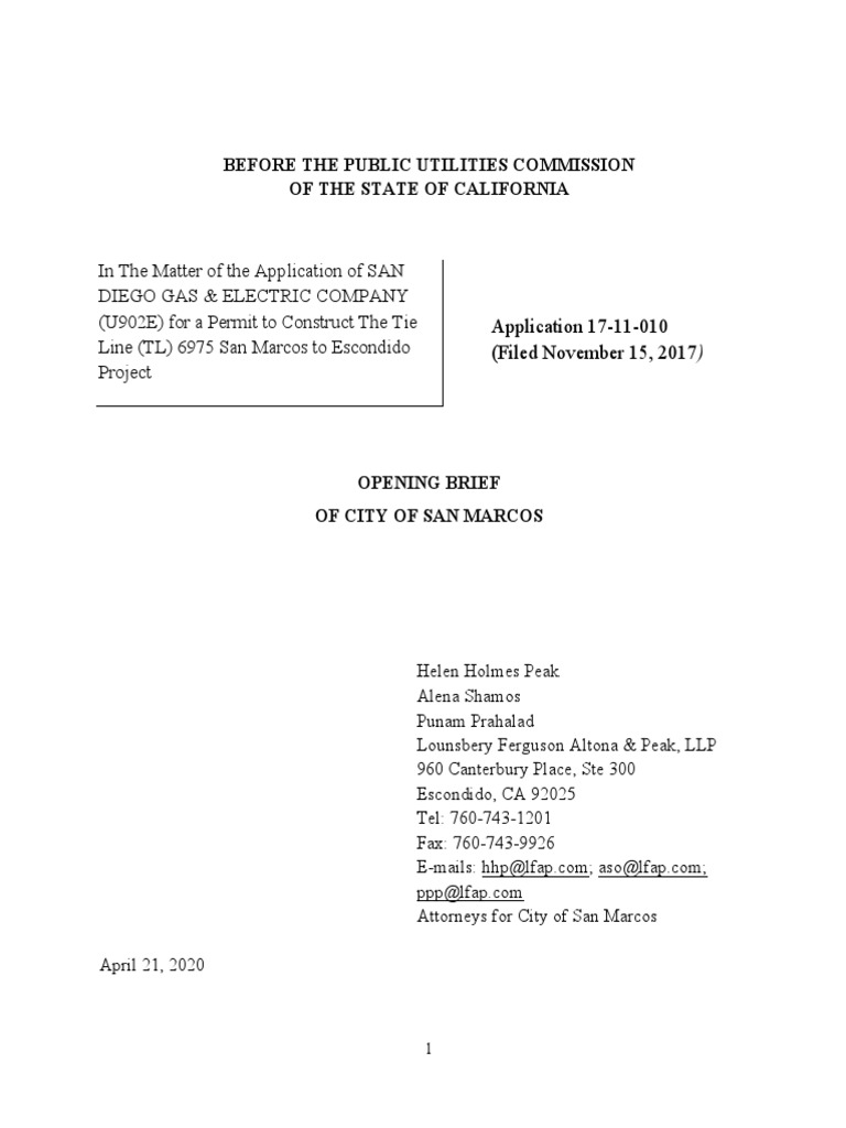 2020-4-21 San Marcos Opening Brief SM FINAL PDFA | PDF | Government ...