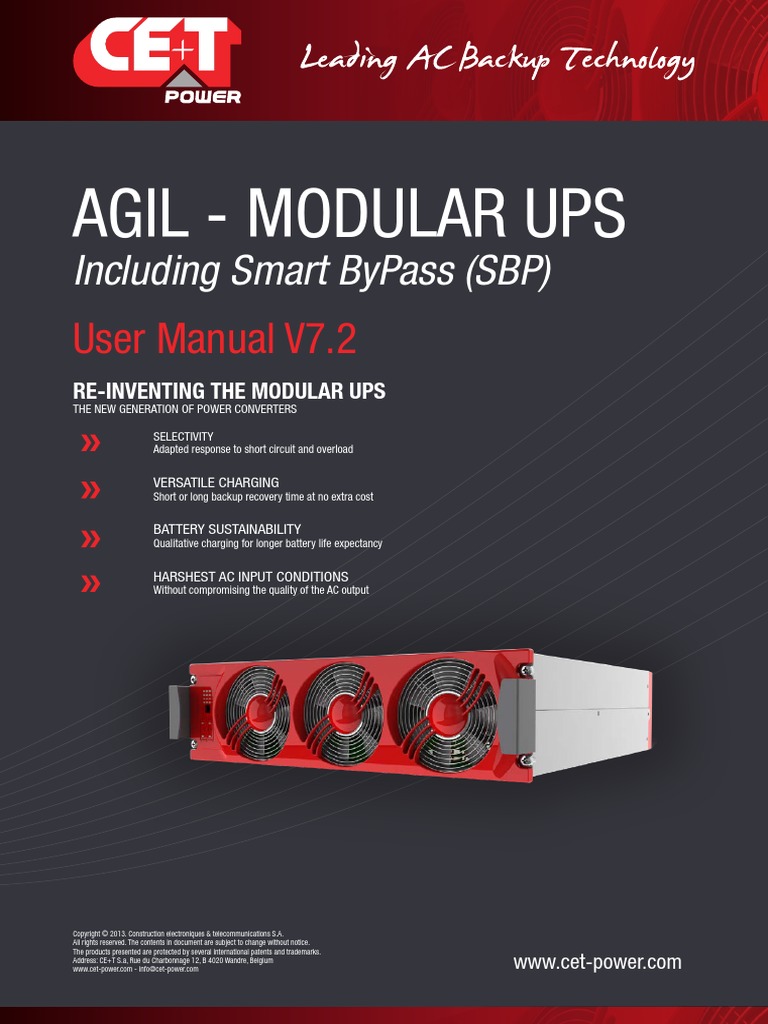 CET Power - Agil Modular UPS - User Manual - v7.2 | PDF | Alternating Current | Parameter ...