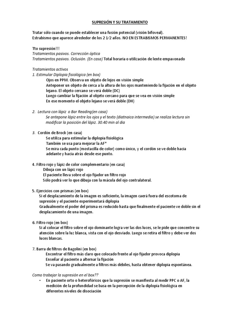 Resumen Tratamiento Supresion | PDF | Percepción visual | Radiación ...