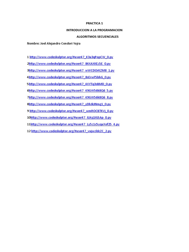 Practica Algoritmos Secuenciales | PDF