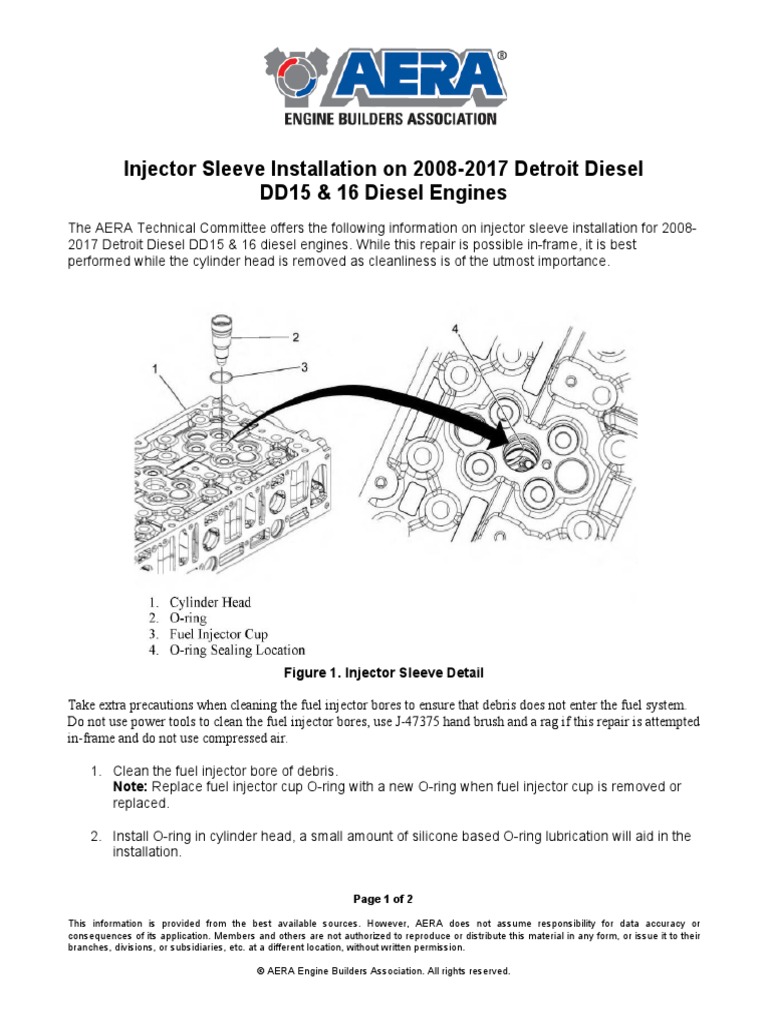 Injector Sleeve Installation On 2008-2017 Detroit Diesel DD15 & 16 ...