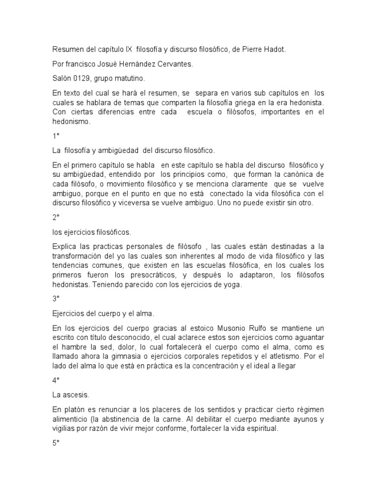 Resumen Del Capítulo LX Filosofía y Discurso Filosófico | PDF | Platón ...
