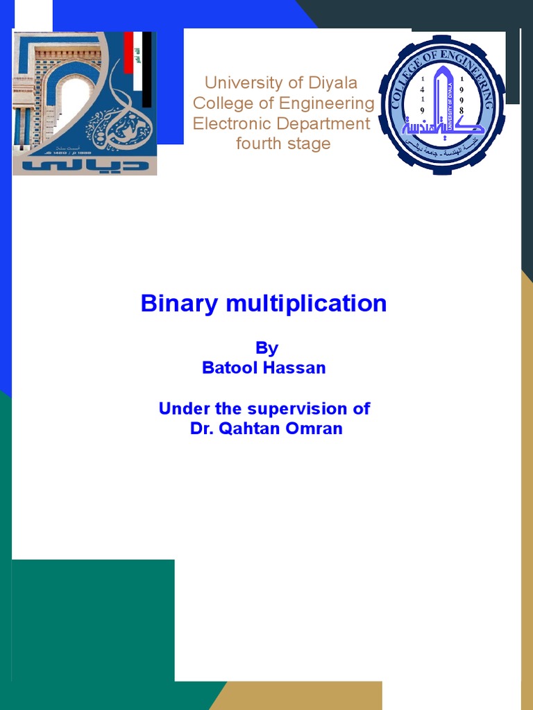 Binary Multiplication: University of Diyala College of Engineering ...