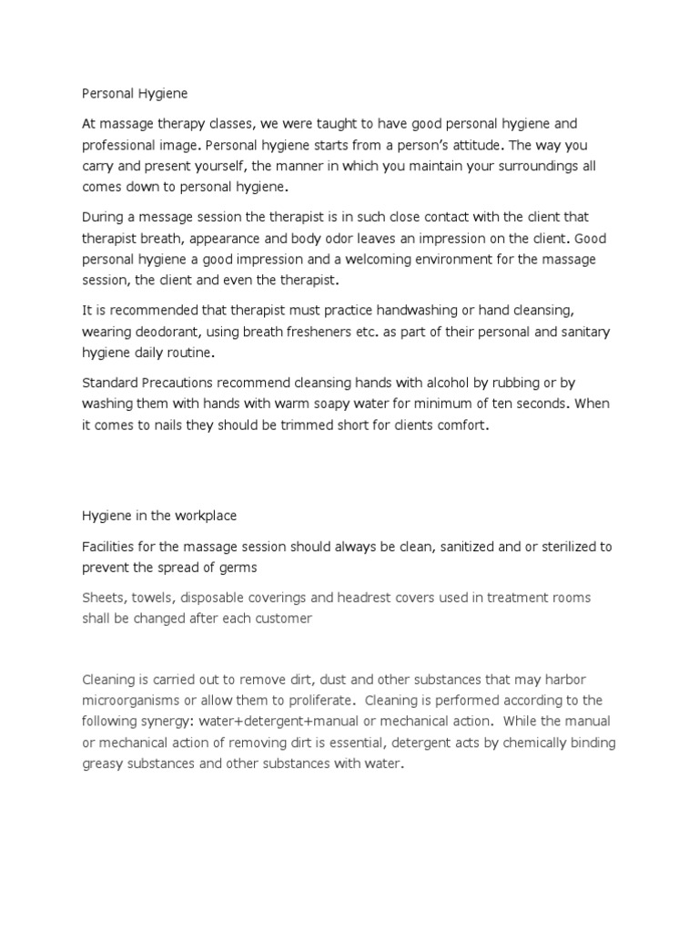 Personal Hygiene | PDF | Hygiene | Hand Washing