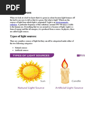 Types Of Light Sources