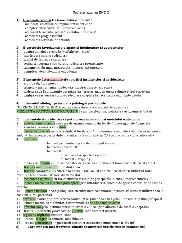 Final Subiecte Endo Rezolvate | PDF