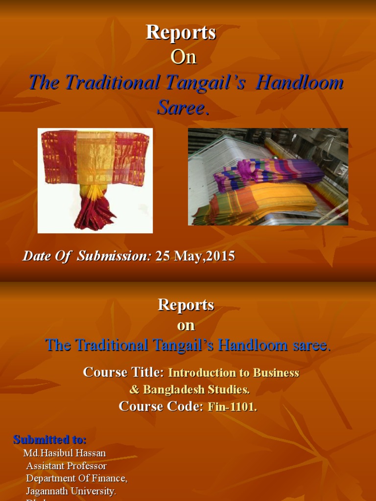 Reports On Tangail Saree | PDF | Weaving | Loom