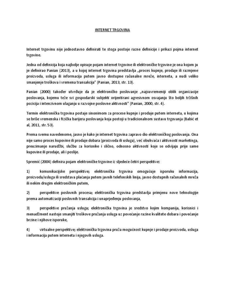Internet Trgovina | PDF