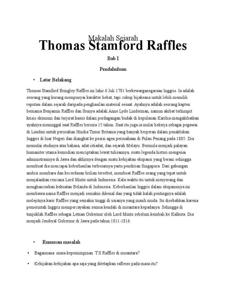 Thomas Stamford Raffles | PDF | Perjalanan | Sejarah