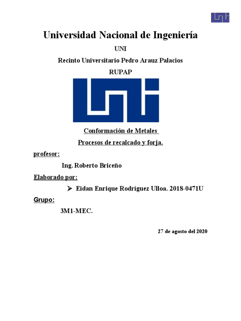 Proceso de Recalcado y Forja | Descargar gratis PDF | Forjar ...