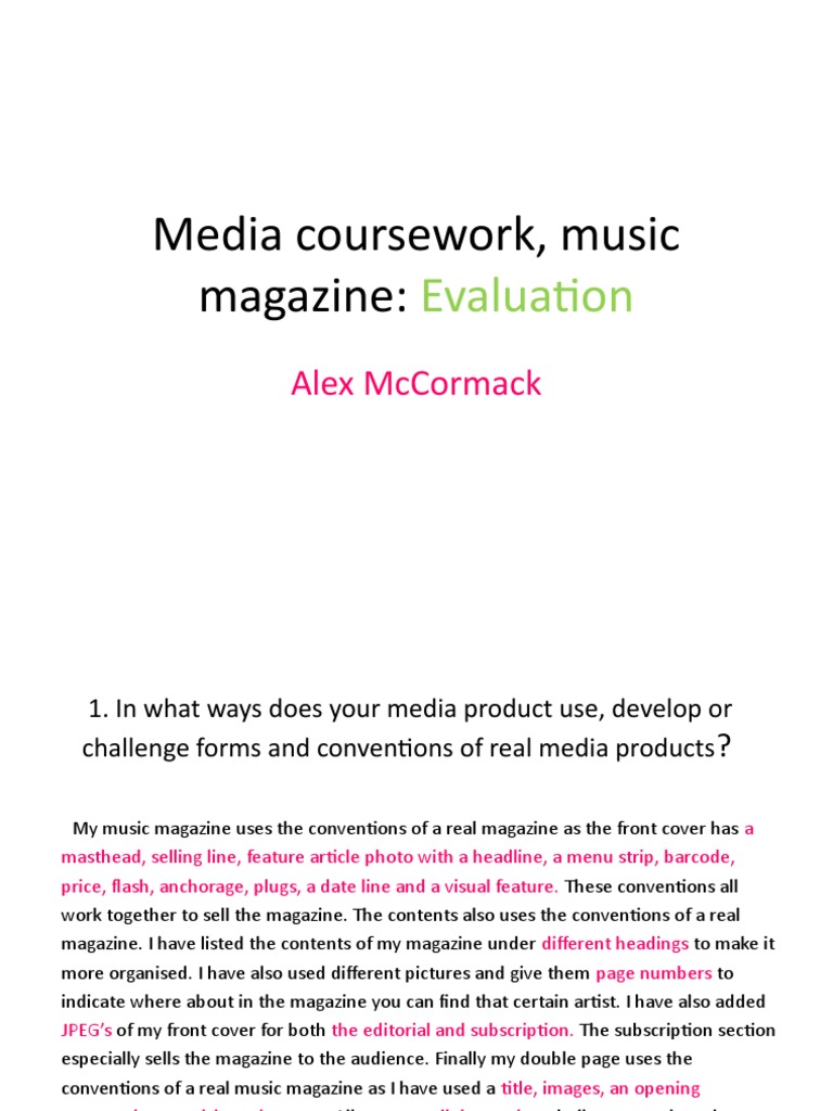 Media Coursework, Music Magazine:: Evaluation | PDF | Websites | Social ...