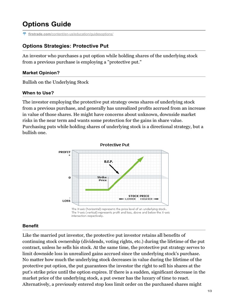 Protective Put Strategy Guide | PDF | Put Option | Option (Finance)