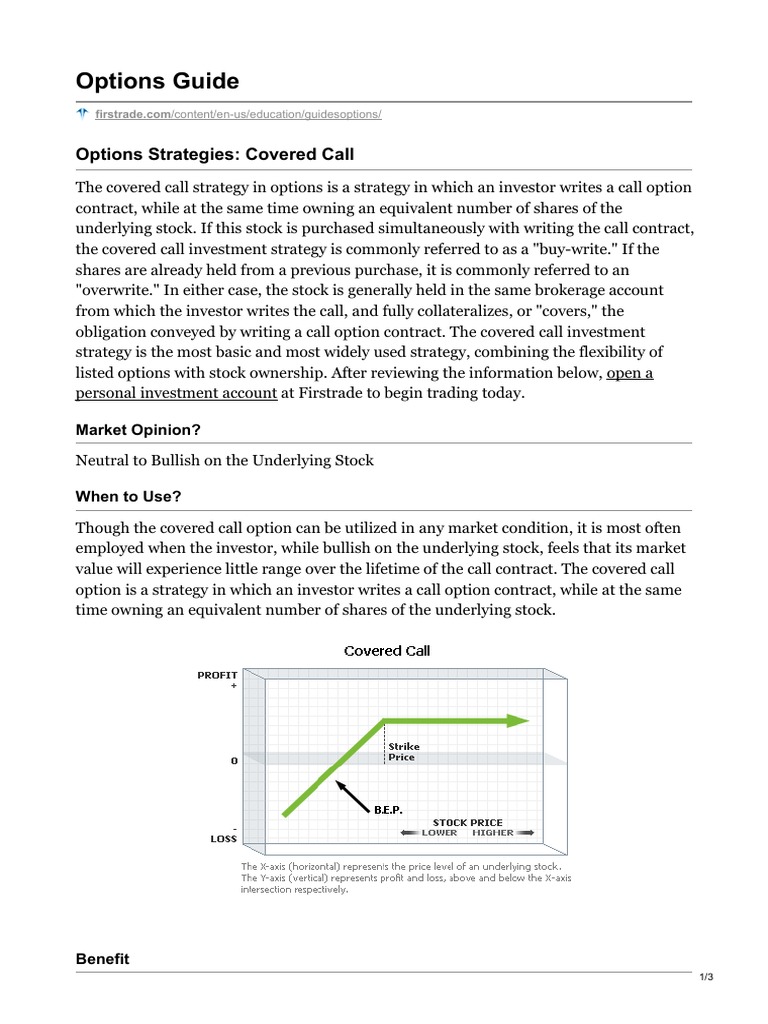Options Guide: Options Strategies: Covered Call | PDF | Option (Finance ...